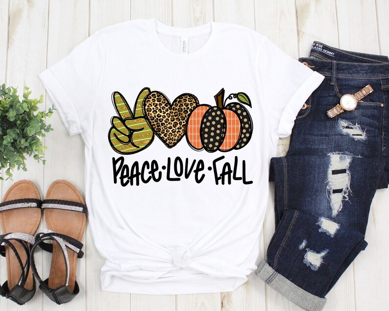 Peace Love Fall Instant Digital Download Fall PNG Hand Drawn - Etsy