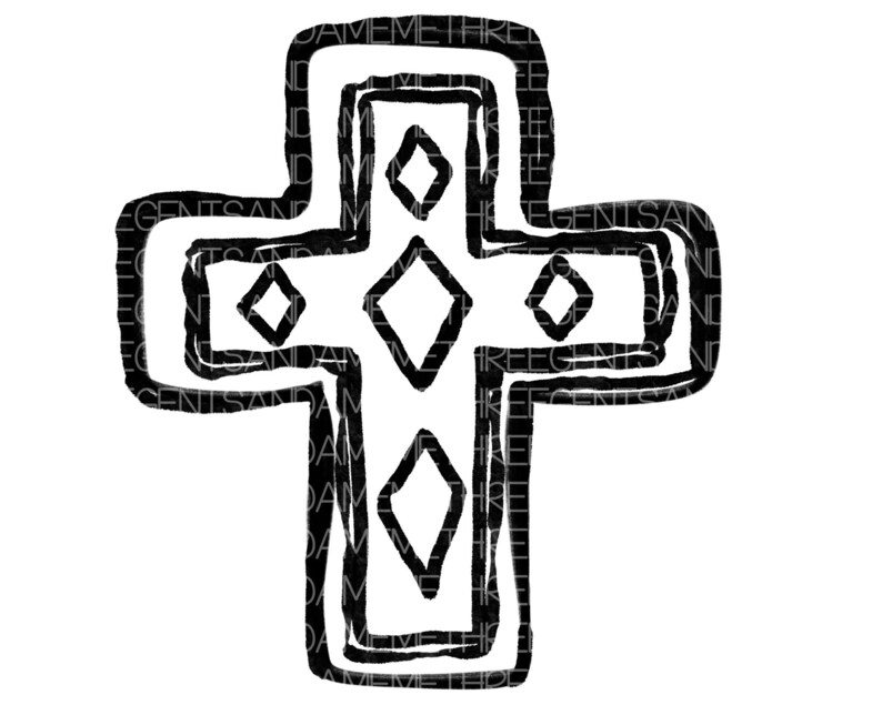 Single Color Cross, Black Printable DTF Transfer, Faith Clipart ...