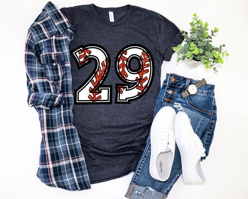 Baseball Numbers 0-9 with Hand Drawn Stitches Baseball Jersey | Etsy