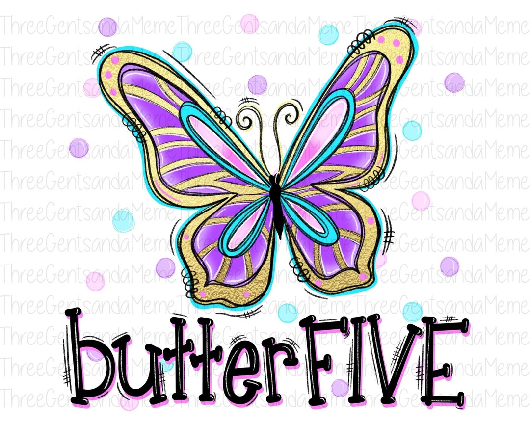 Turning Five Birthday Design Instant Digital Download PNG, Hand Drawn T ...