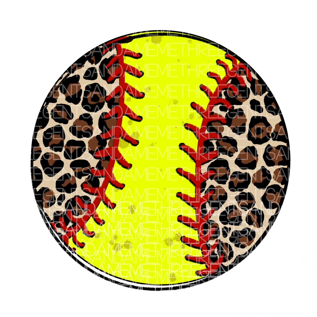 Cheetah Softballl Print Design, Teeball Png, Leopard Softball ...