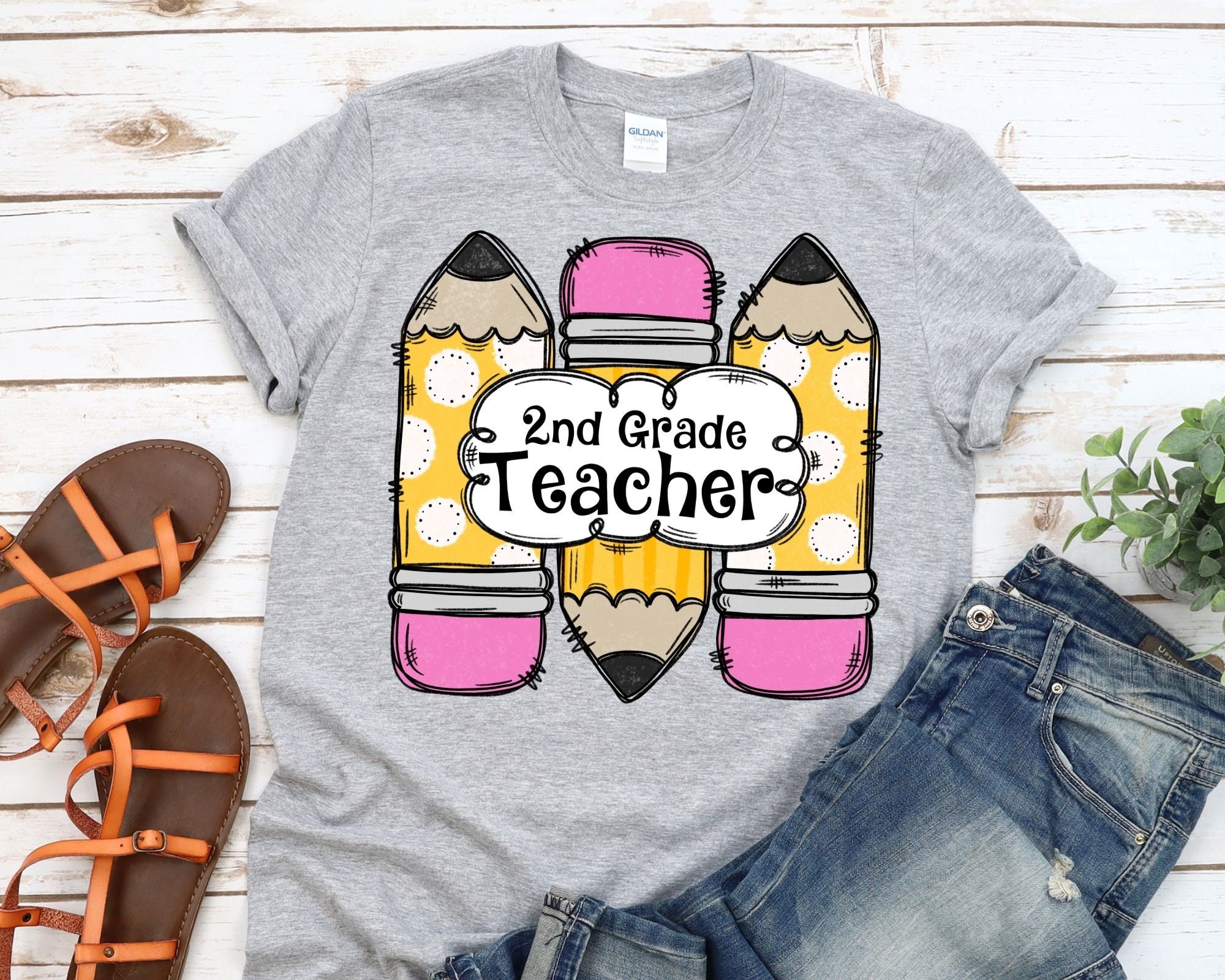 2nd Grade Teacher Instant Digital Download Pencil PNG | Etsy