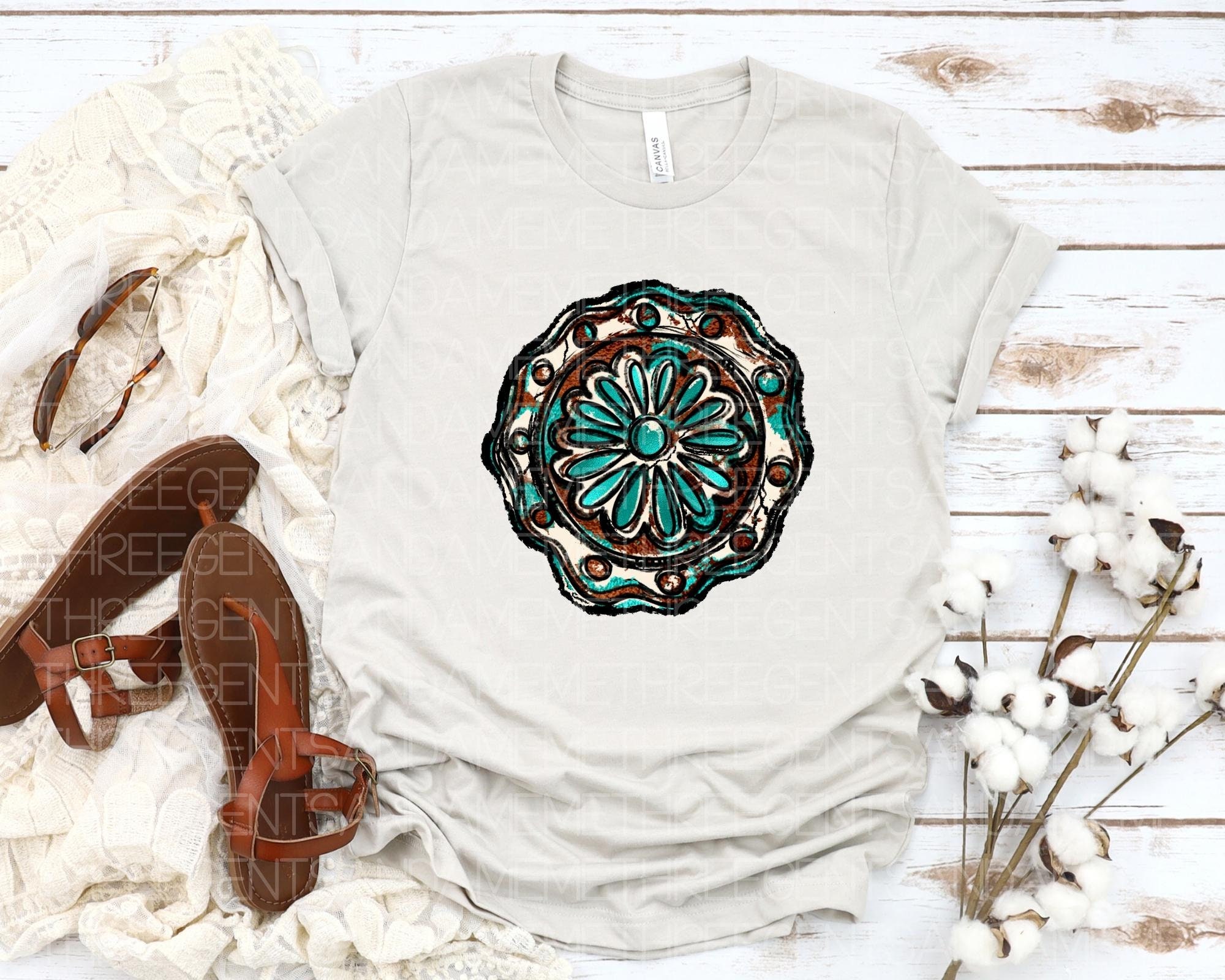 Turquoise Western Concho, PNG Design, Stock Show Clipart, Western ...