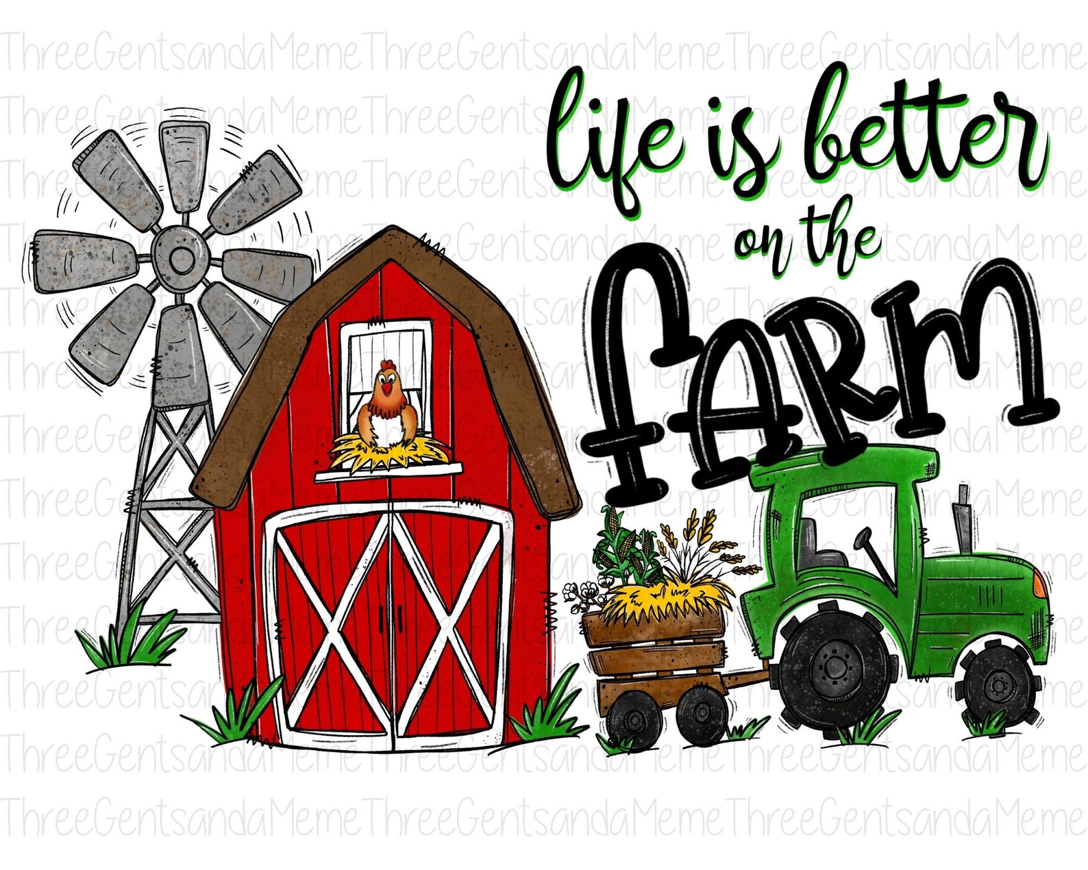 Farm PNG Design Digital Download Printable Digital Art | Etsy