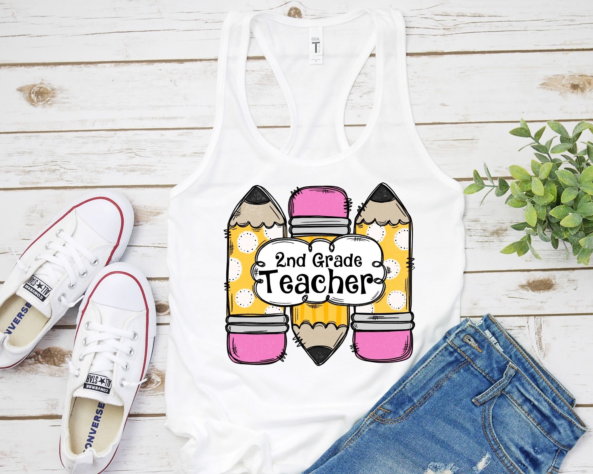 2nd Grade Teacher Instant Digital Download Pencil PNG | Etsy