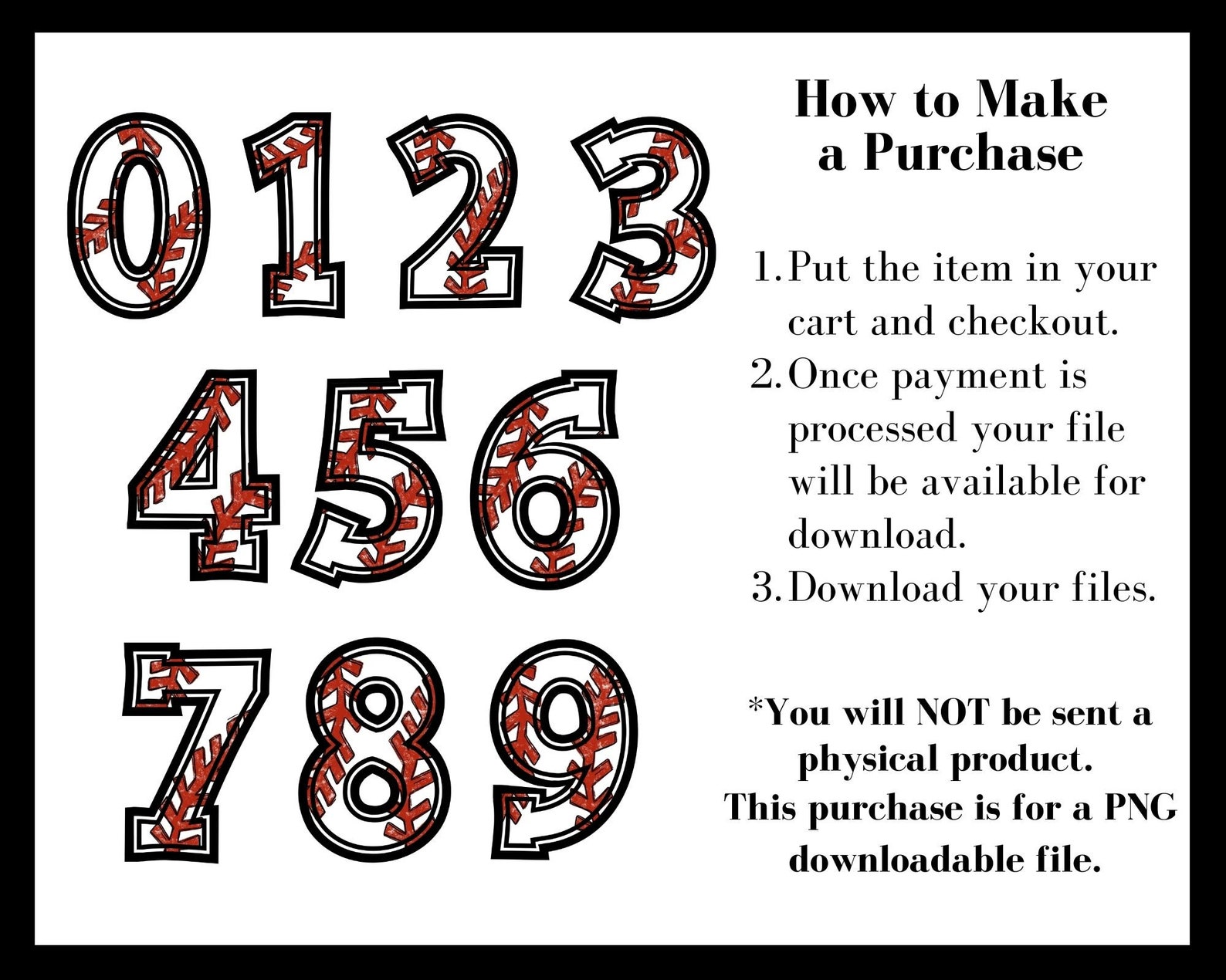 Baseball Numbers 0-9 with Hand Drawn Stitches Baseball Jersey | Etsy