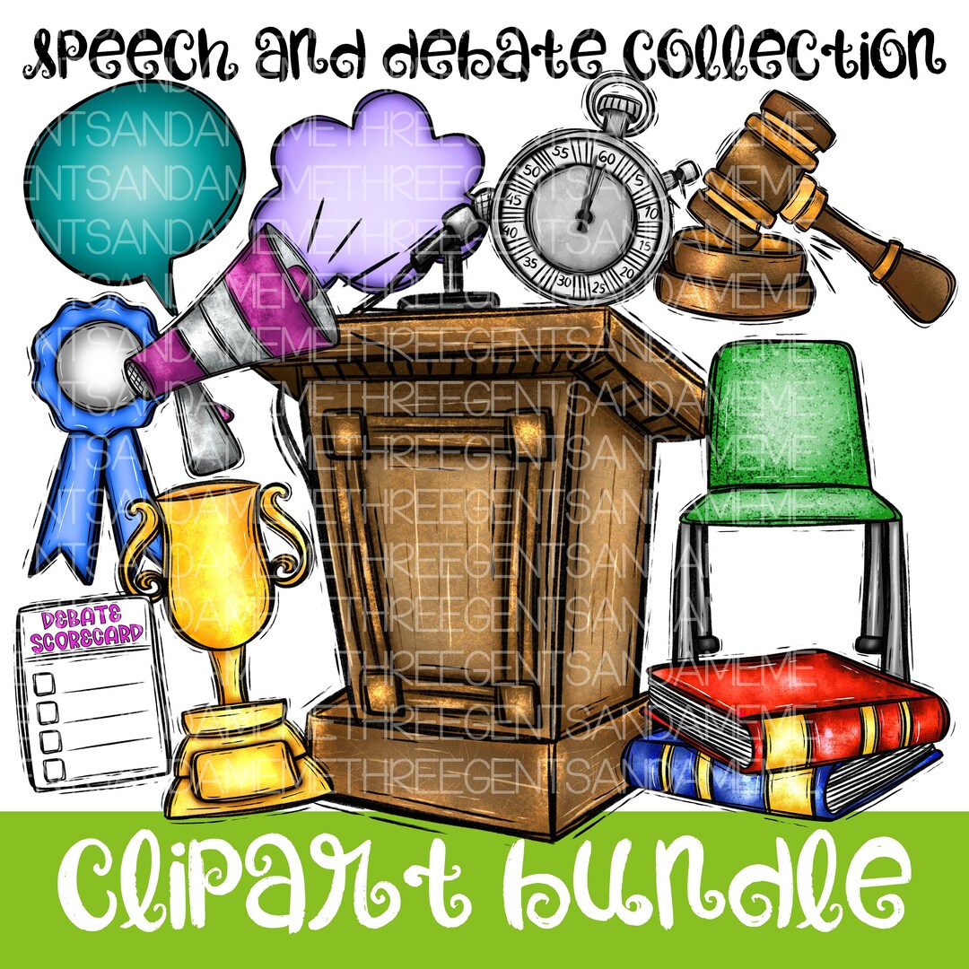 Speech and Debate Club Clipart PNG Instant Digital Downloads, Hand ...