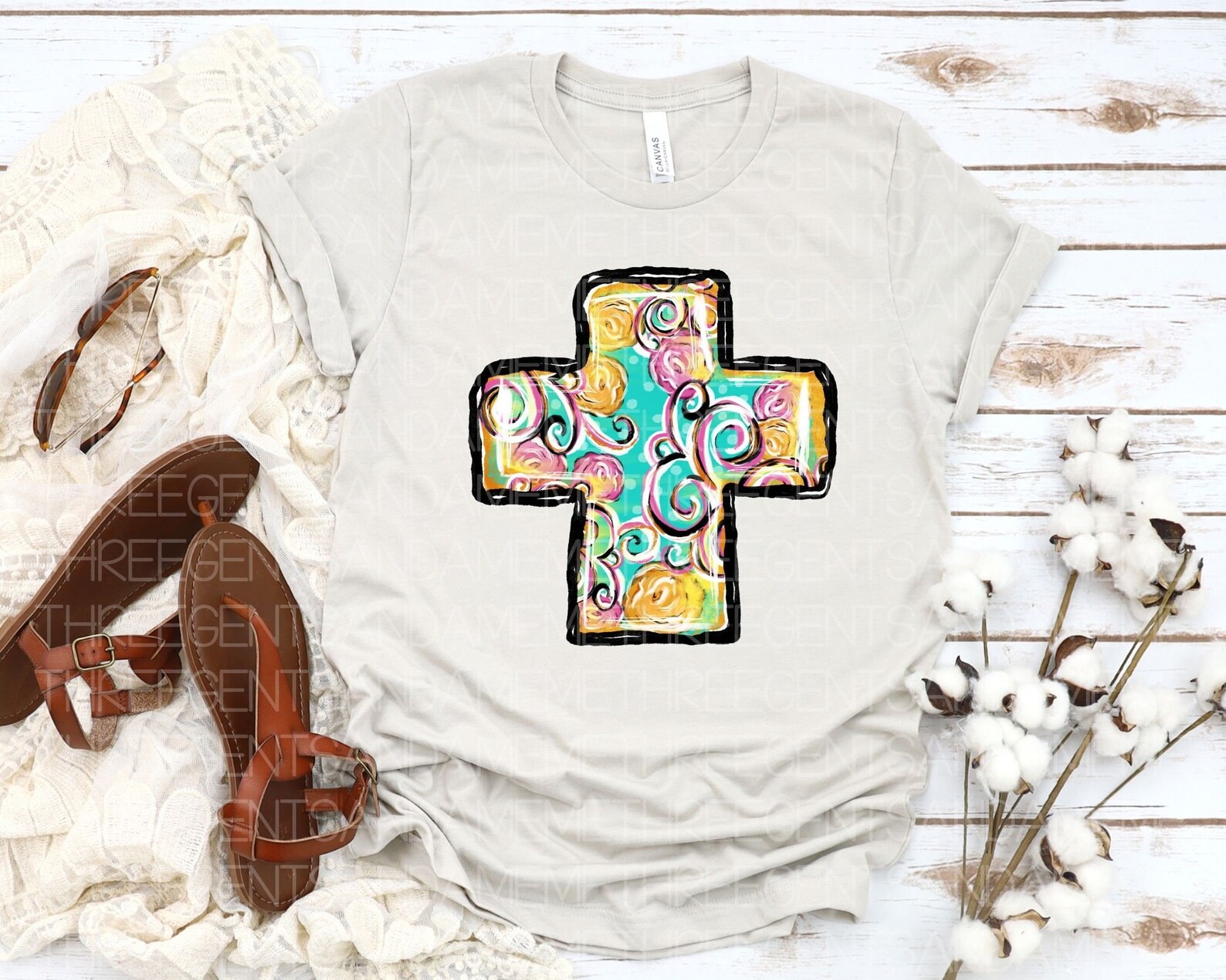 DTF Transfer Cross Printable PNG Hand Drawn Cross Christian - Etsy