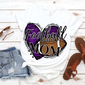 Purple Zebra Print Football Mom Transparent PNG for Instant Download ...
