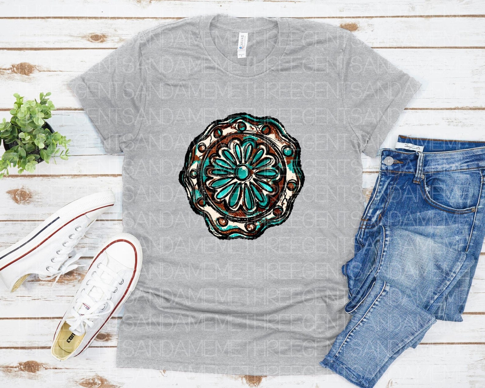 Turquoise Western Concho, PNG Design, Stock Show Clipart, Western ...
