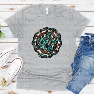 Turquoise Western Concho, PNG Design, Stock Show Clipart, Western ...