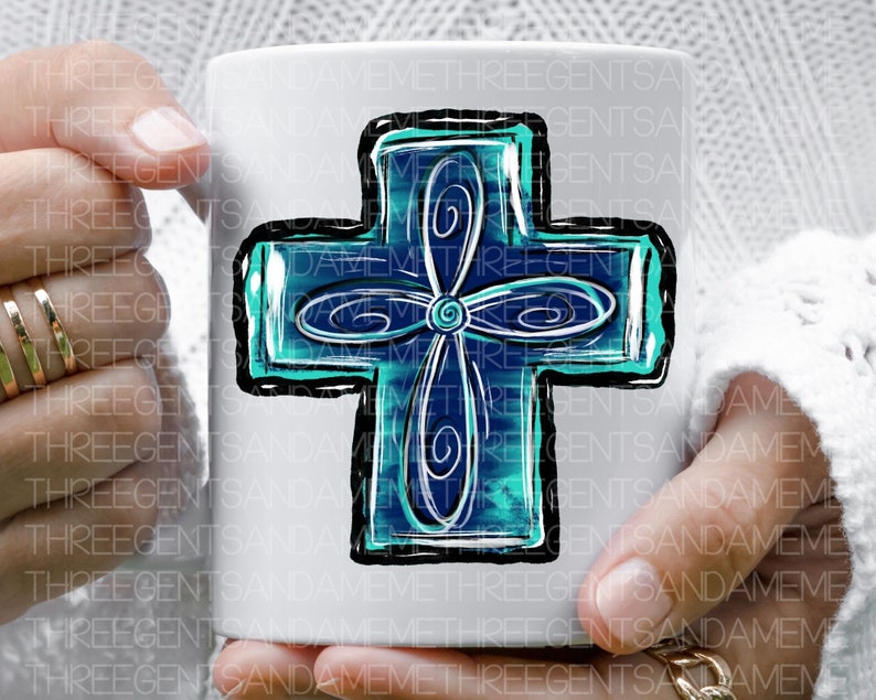 DTF Transfer Cross Printable PNG Hand Drawn Cross Christian | Etsy