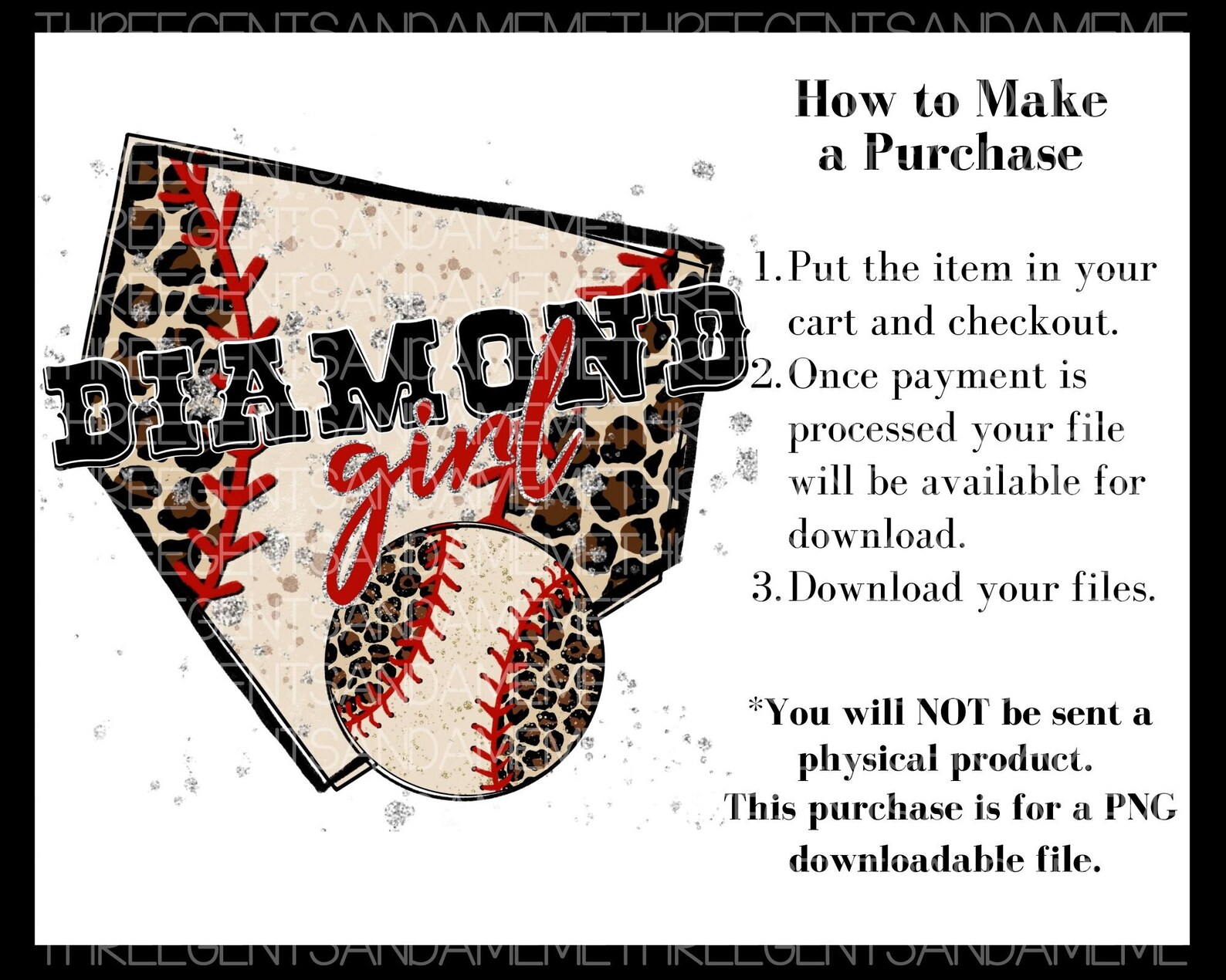 Baseball Diamond Diamond Girl Cheetah Print Design Baseball | Etsy