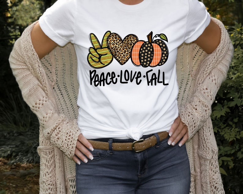 Peace Love Fall Instant Digital Download Fall PNG Hand Drawn - Etsy