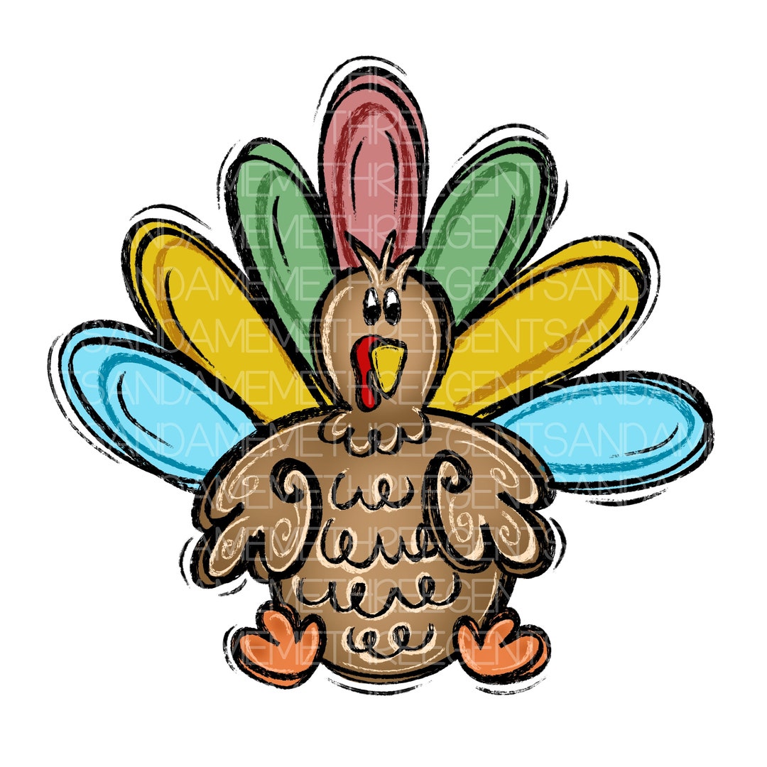 Cute Little Turkey Sublimation Design, Thanksgiving Holiday Clipart ...