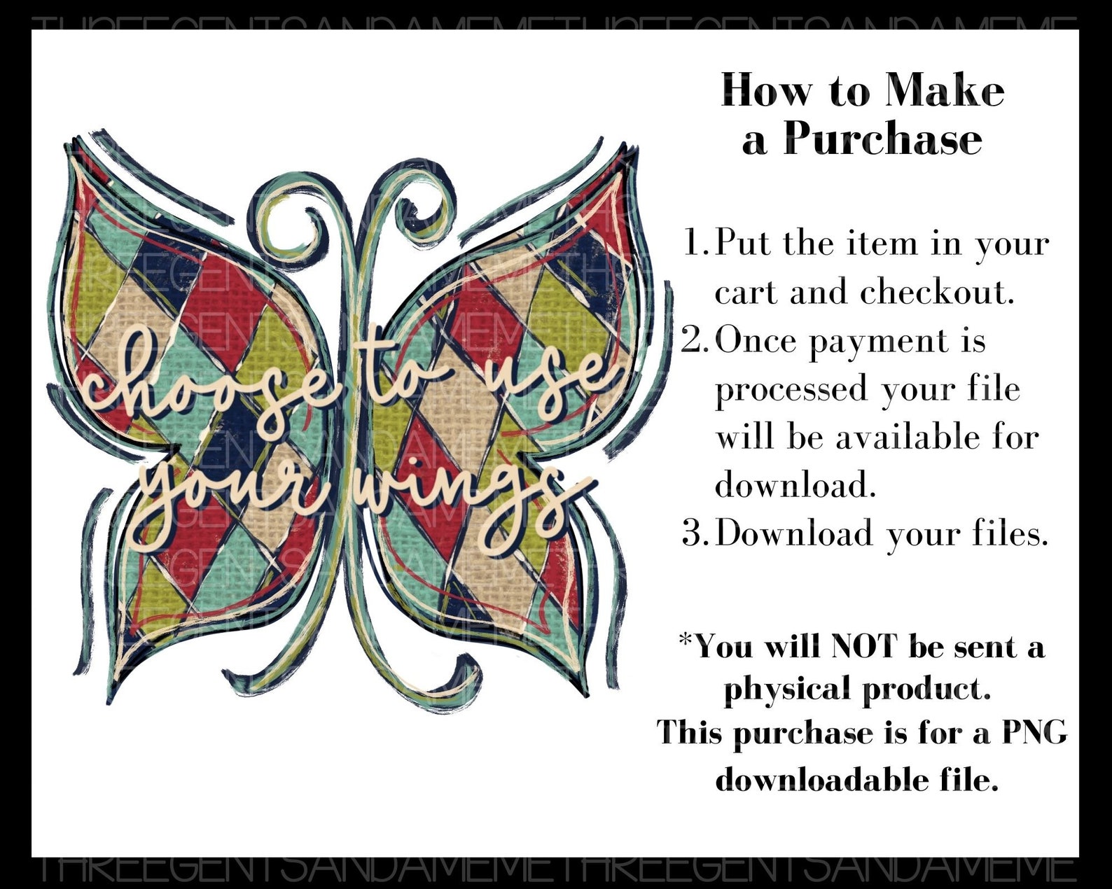 Butterfly DTF Transfer Printable PNG Inspirational | Etsy
