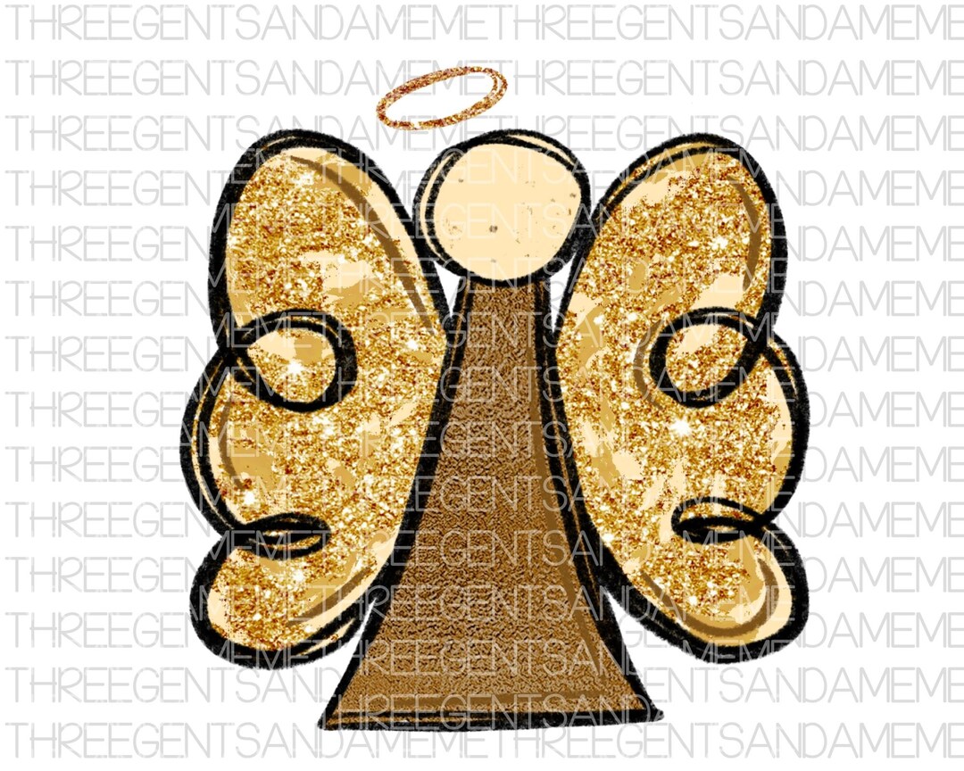 Angel Sublimation Design, Hand Drawn Faith PNG, Instant Digital ...