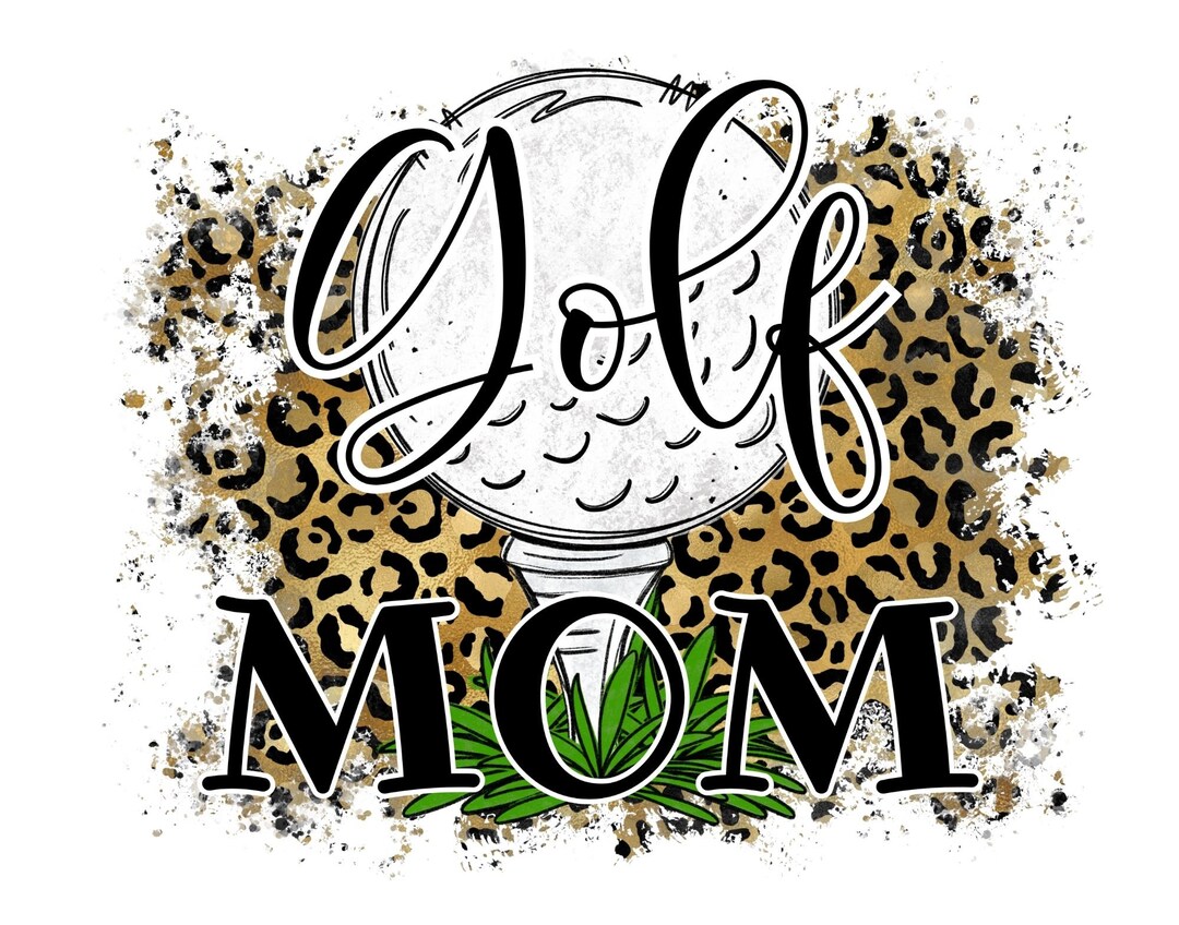 Cheetah Print Golf Mom Transparent PNG for Instant Download, Golf Shirt ...