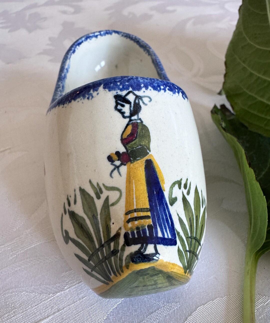 Henriot Quimper Faience Clog With Breton Woman - Vintage Hand-painted ...