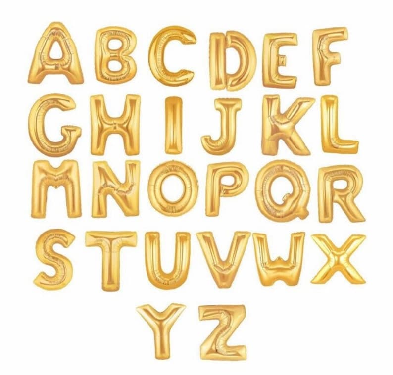 PERSONALISE 16 GOLD Letter/number Balloons Kit Create | Etsy