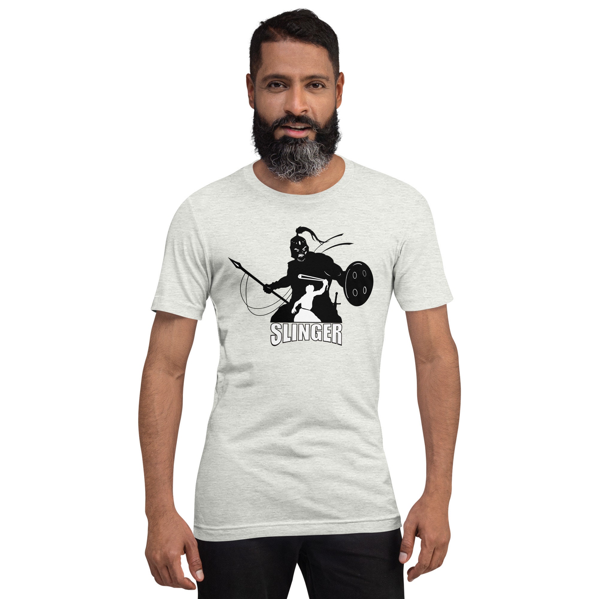David Vs Goliath Slinger T-shirt - Etsy