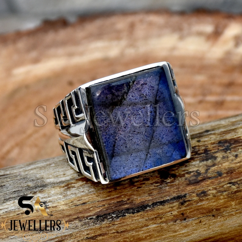 Labradorite Men's Ring 925 Sterling Silver Ring Handmade - Etsy