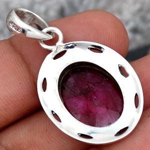 Indian Ruby Pendant, 925 Sterling Silver Pendant Jewelry, Handmade ...