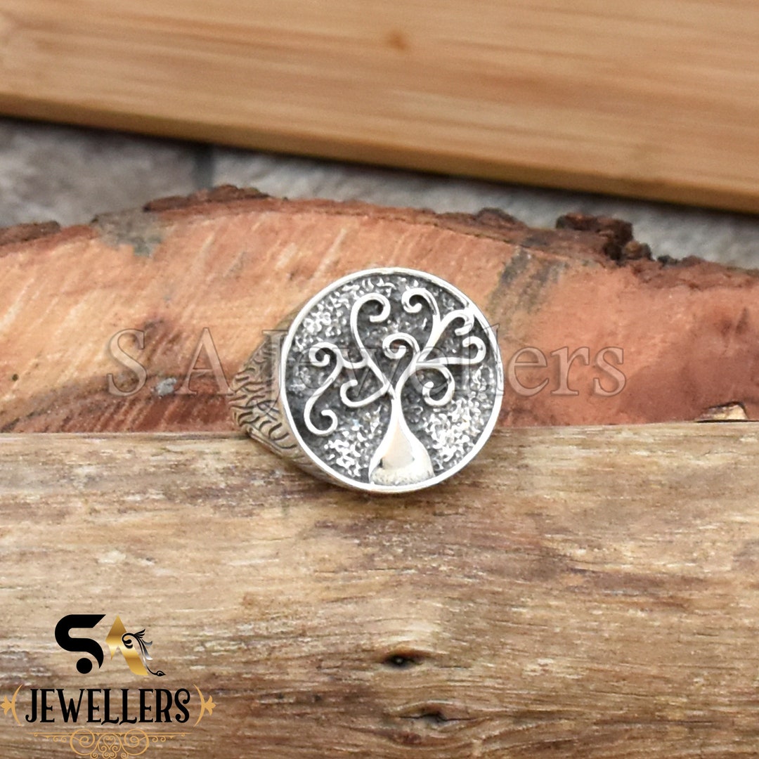 Silver Tree of Life Ring, Handmade 925 Sterling Silver Ring, Solid ...