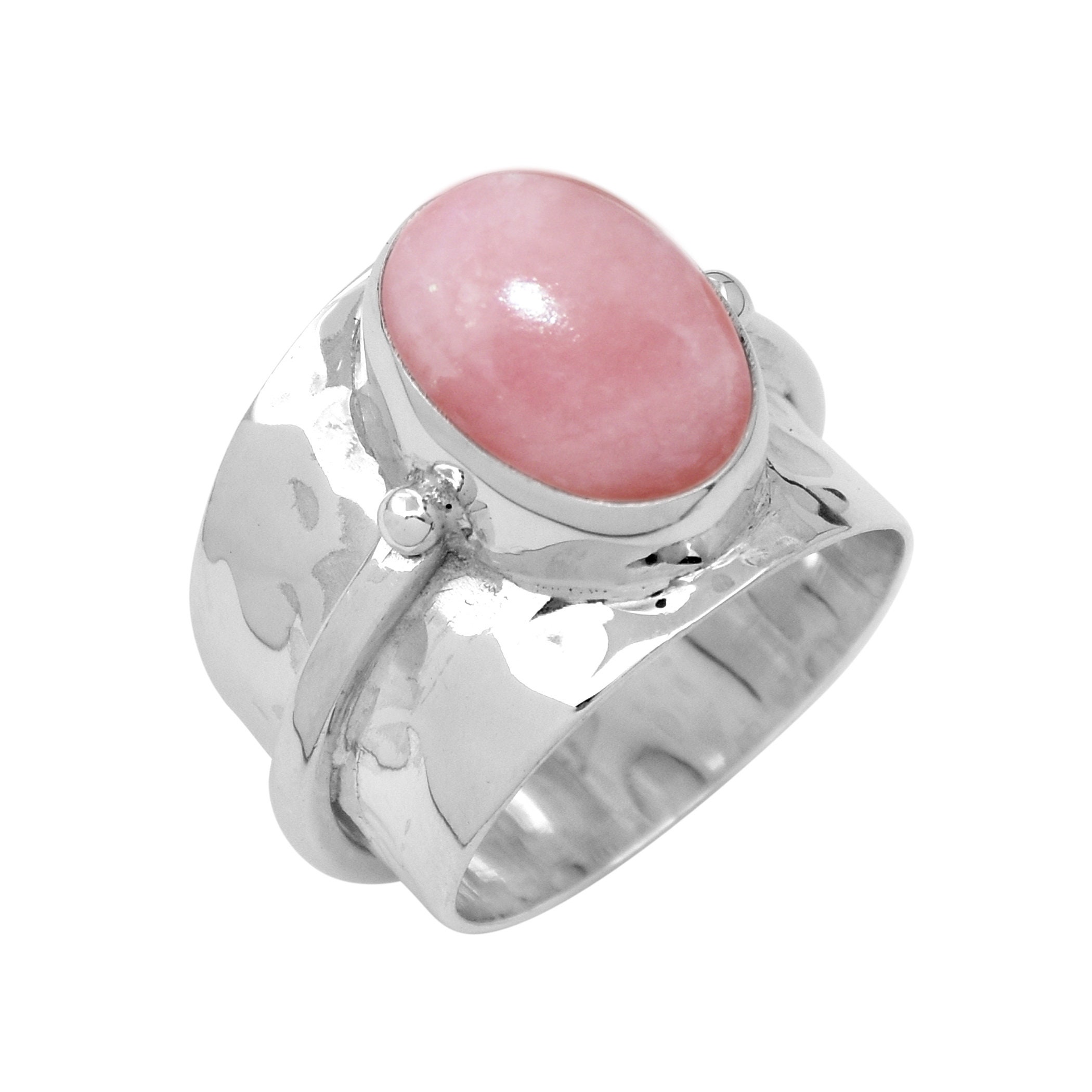 Natural Pink Opal Ring Pink Opal statement ring Solid 925 | Etsy