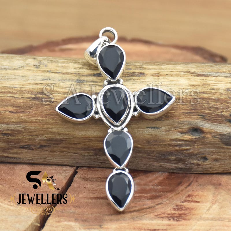 Black Faceted Cross - Etsy