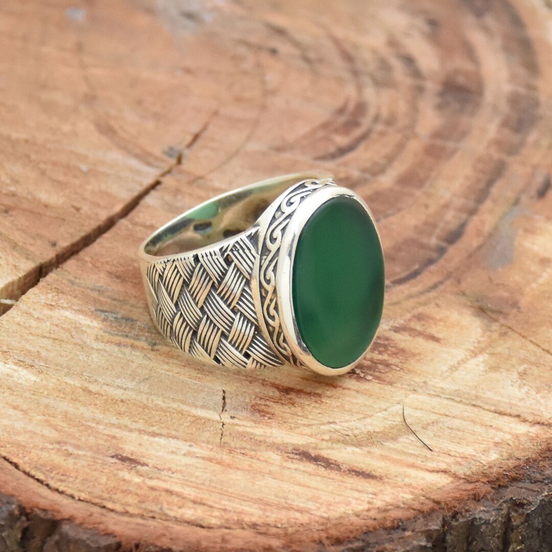 Green Onyx Ring, 925 Sterling Silver Ring, Handmade Designer Ring ...
