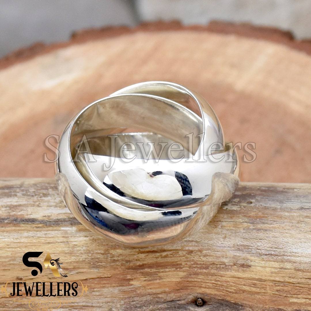 Handgemachte Sterling Silber Rolling Ring: 3 ineinander verschlungenen ...