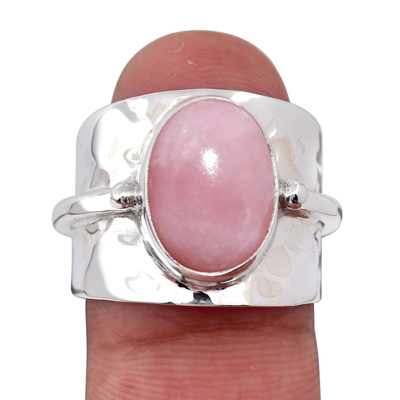 Natural Pink Opal Ring Pink Opal Statement Ring Solid 925 - Etsy