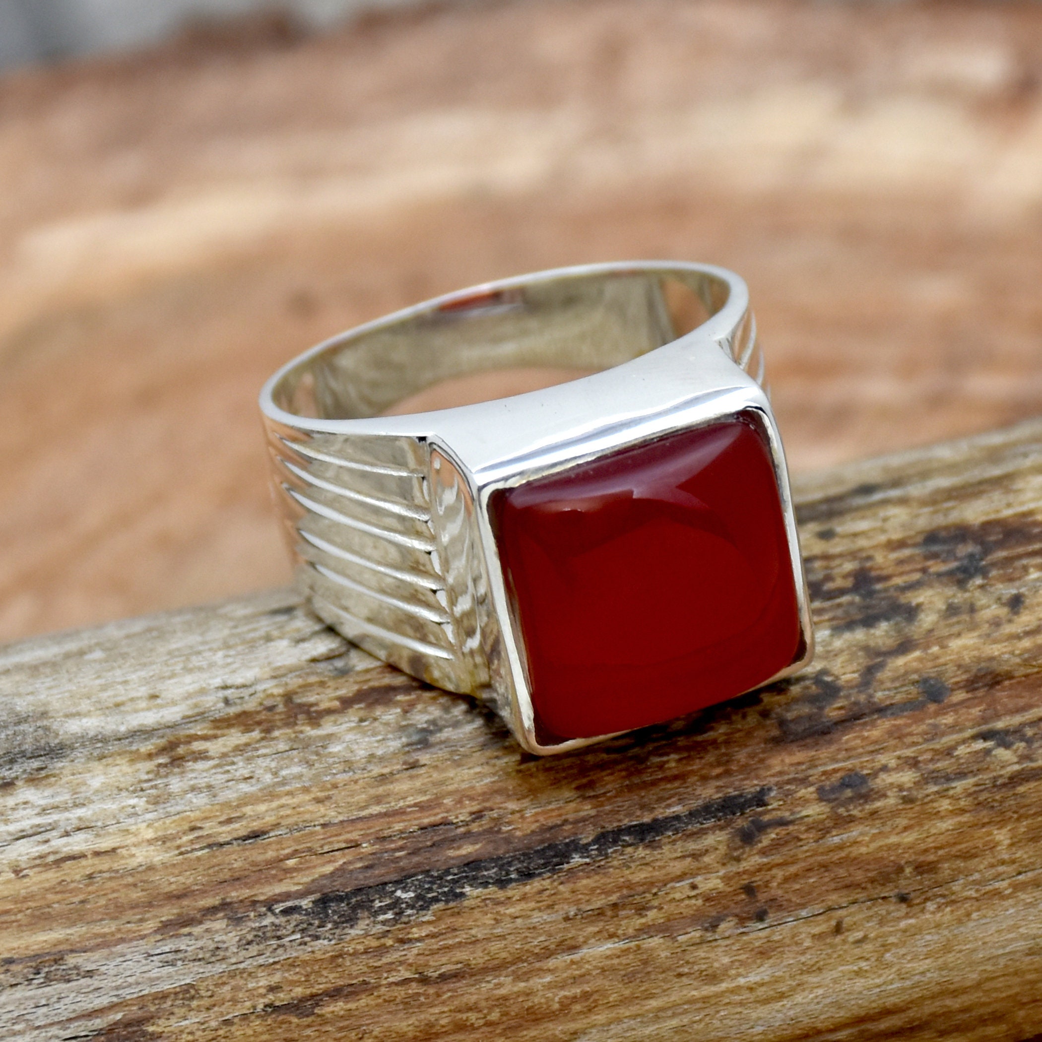 Karneol Ring 925 Sterling Silber Ring Handgemachter Ring | Etsy