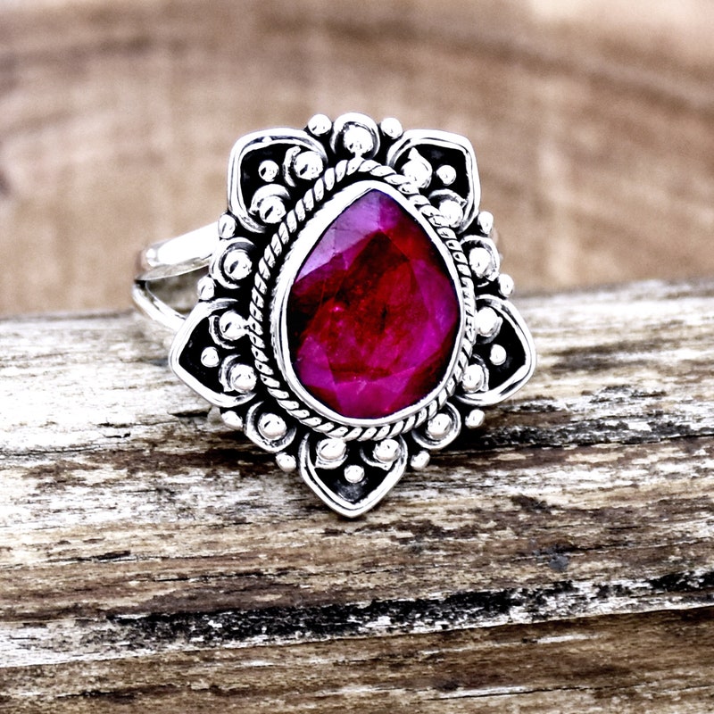 Ruby Filigree Ring - Etsy