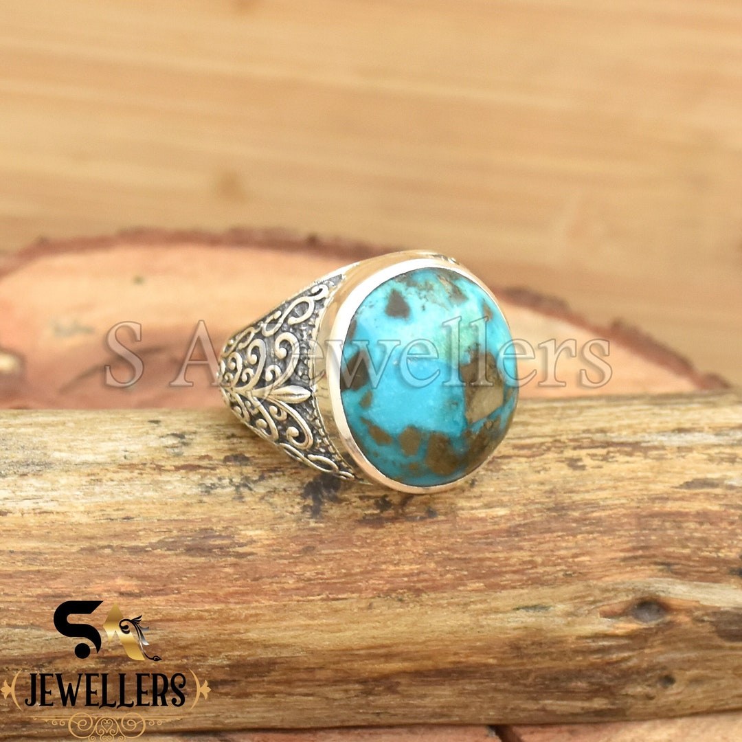 Genuine Turquoise Ring, 925 Sterling Silver Ring, Handmade Design Ring ...