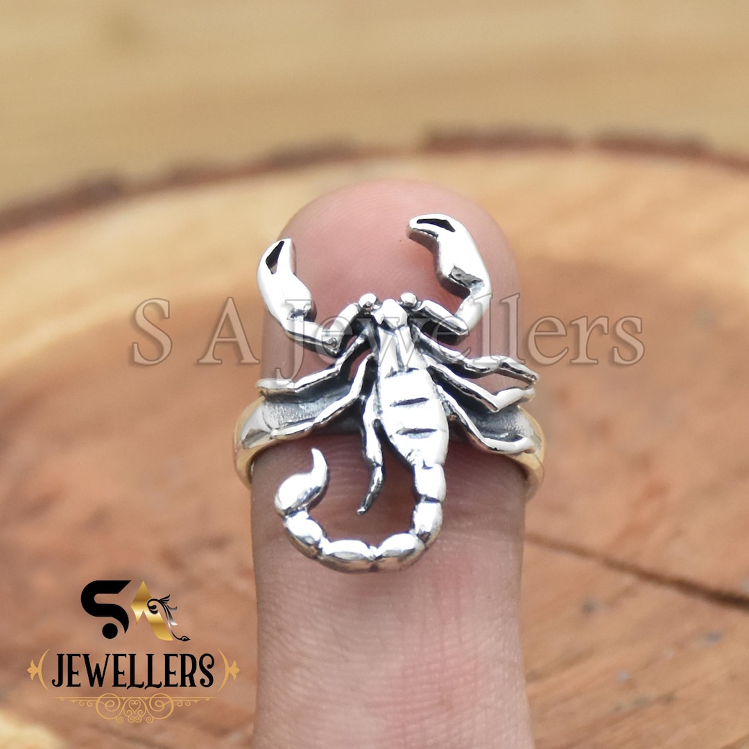 Sterling Silver Scorpion Ring: Unisex Signet, Zodiac Jewelry - Etsy