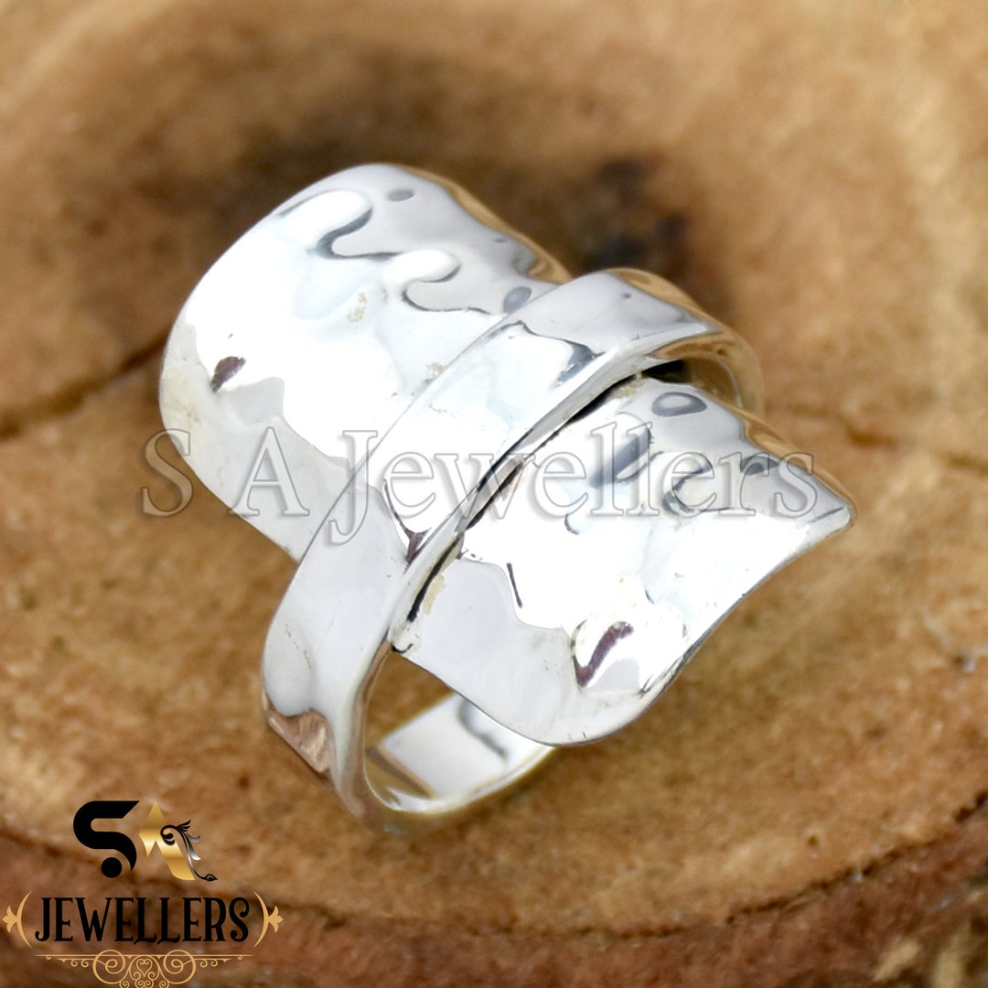 Hammered Silver Ring Silverwork Jewelry Sterling Silver Handmade ...