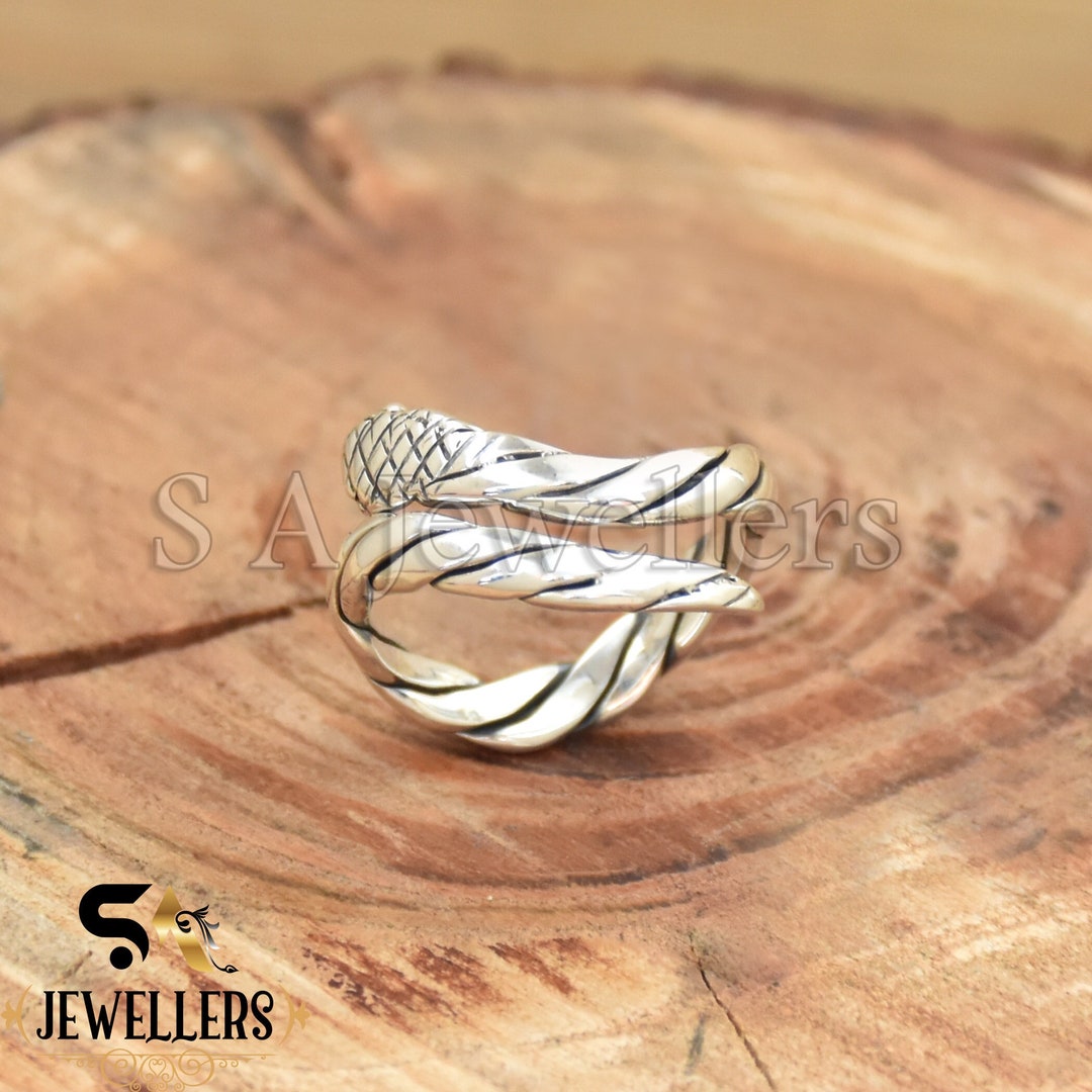 Snake Ring, 925 Sterling Silver Ring, Snake Skin Band, Animal Ring ...