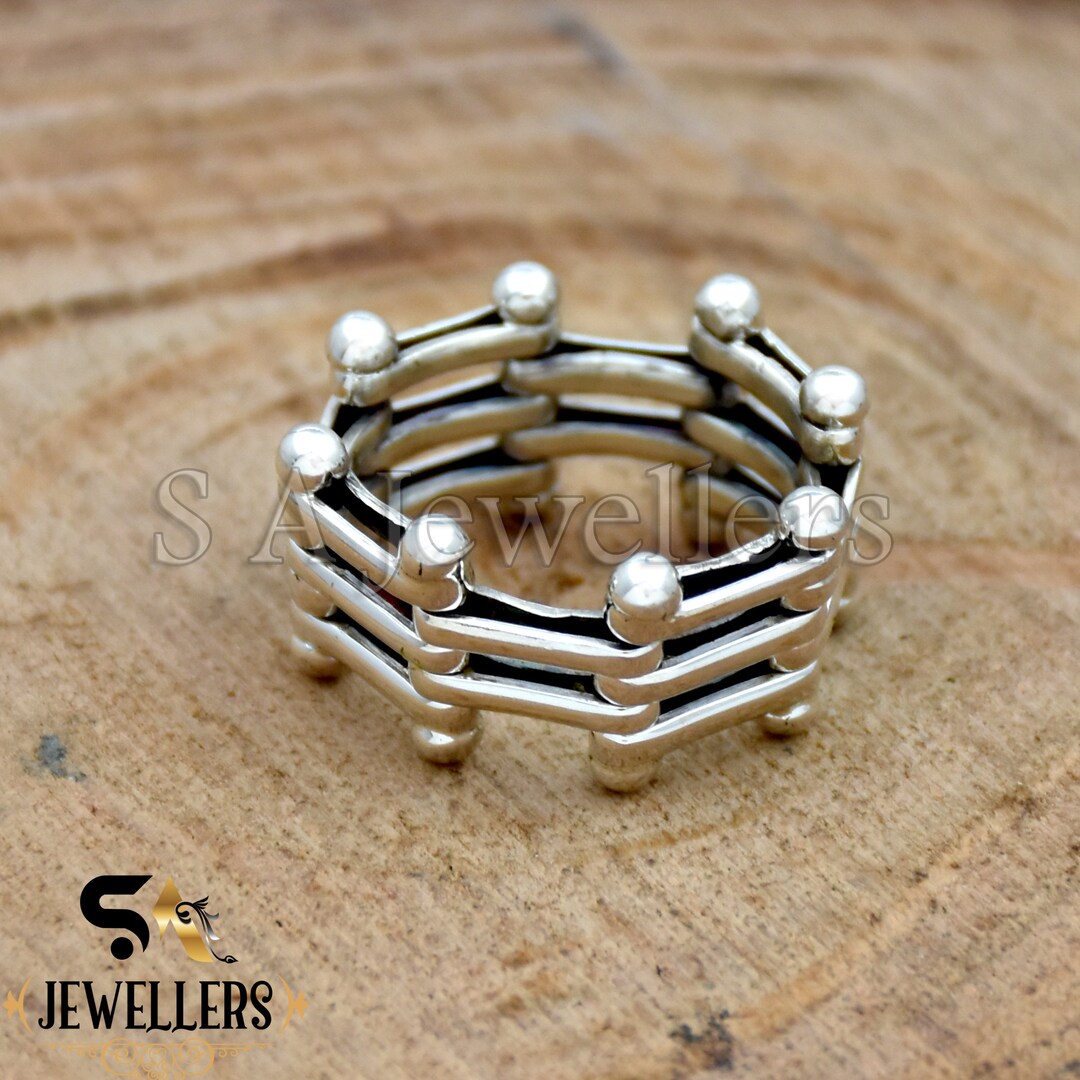 925 Sterling Silver Ring, Foldable Ring, Handmade Unique Ring, Moving ...