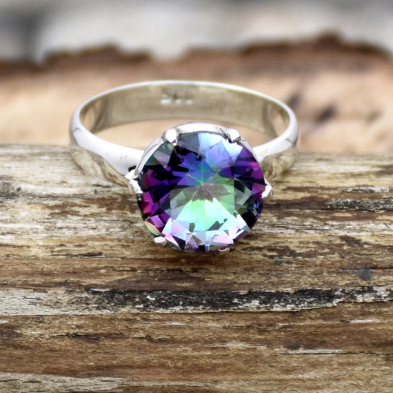 Mystic Topaz Ring 925 Sterling Silver Ring Designer Mystic | Etsy