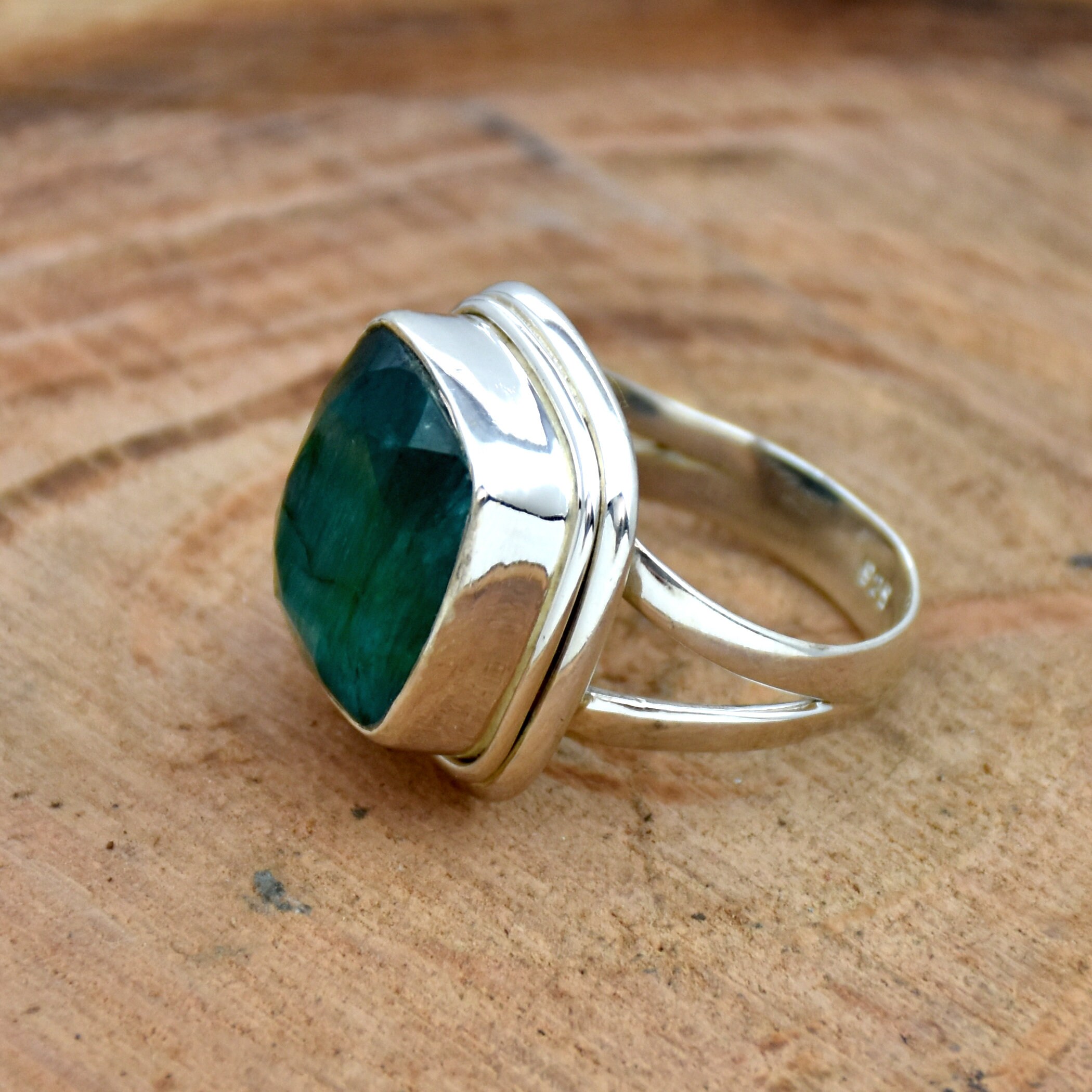 Indian Emerald Ring 925 Sterling Silver Ring Handmade Ring - Etsy