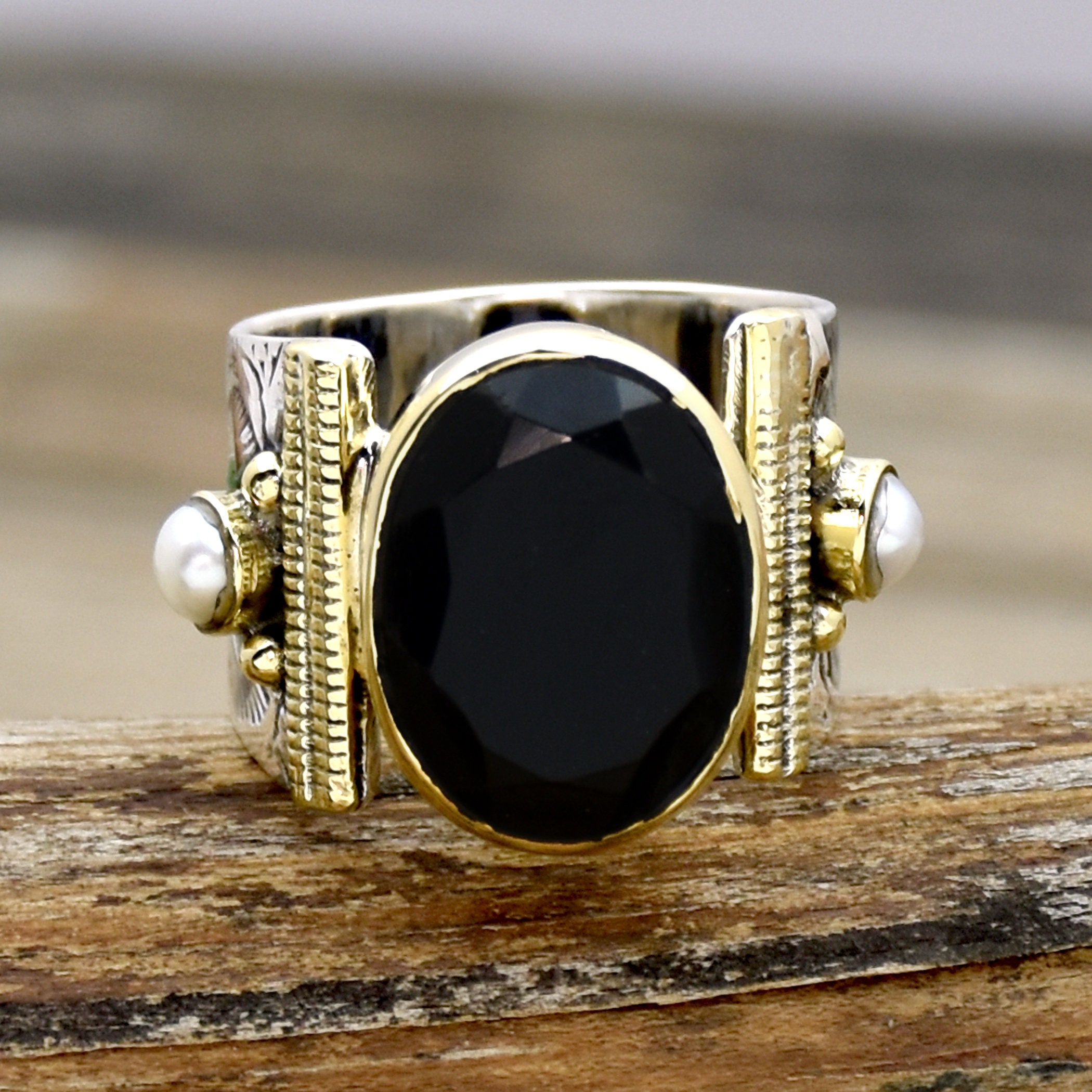 Black Onyx Ring 925 Sterling Silver Ring Black Onyx And | Etsy