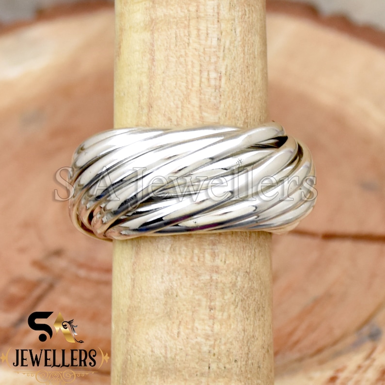 21 Band Rolling Ring 925 Sterling Silver Ring Interlocked - Etsy