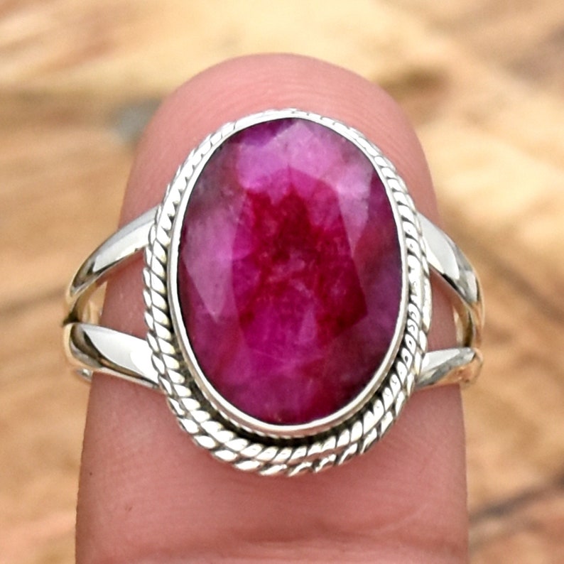 Indian Ruby Ring 925 Sterling Silver Ring Handmade Ring | Etsy