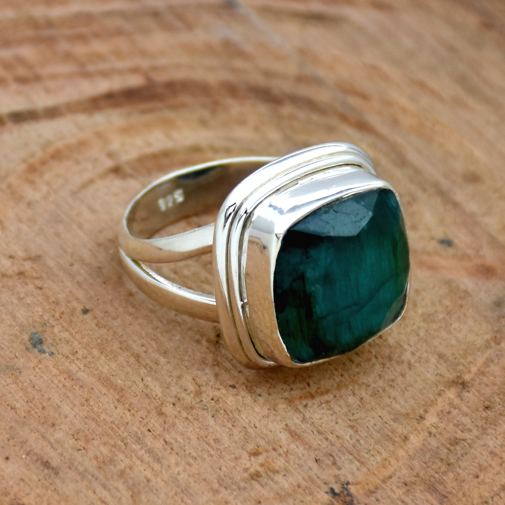 Indian Emerald Ring 925 Sterling Silver Ring Handmade Ring - Etsy