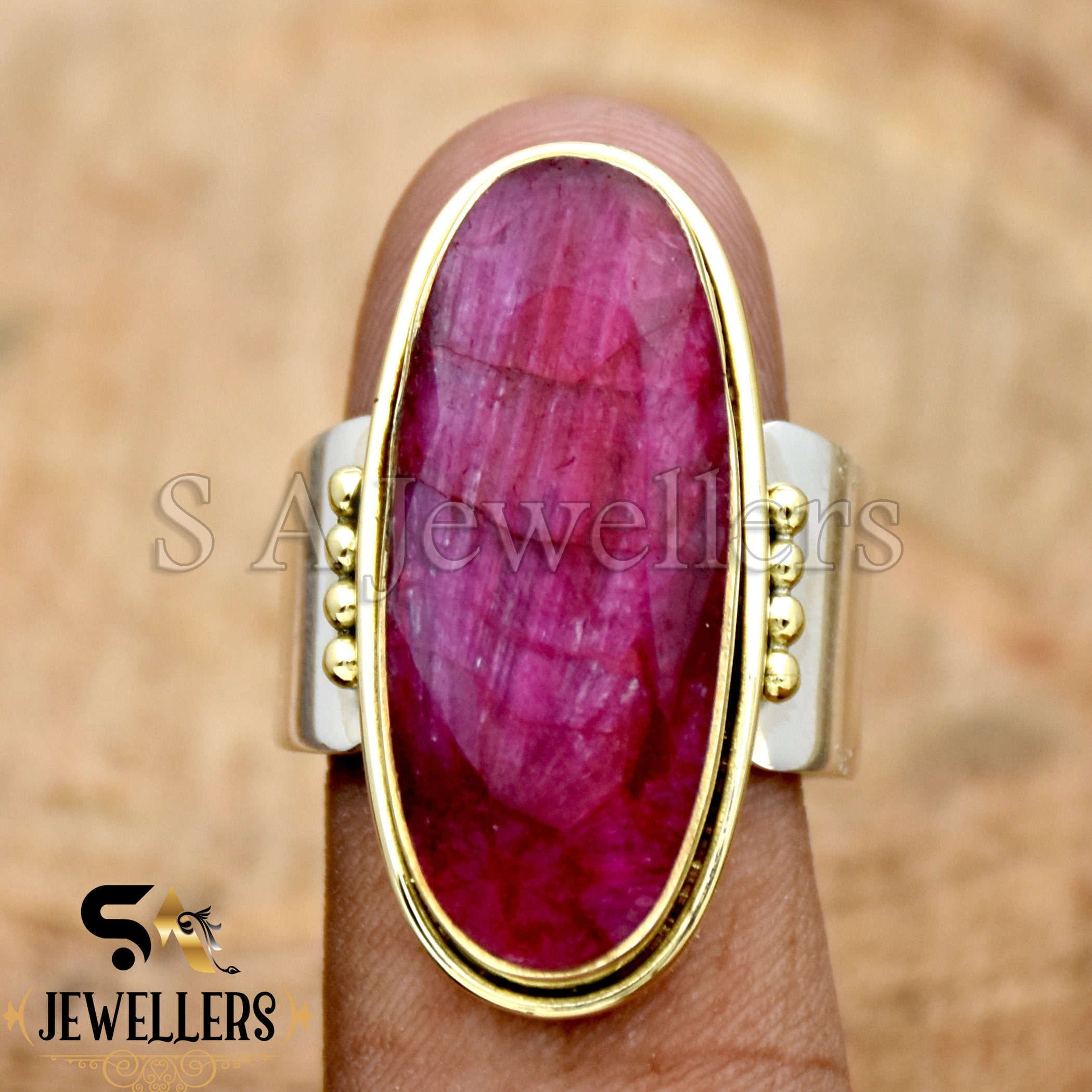 Indian Ruby Ring 925 Sterling Silver Ring Handmade Ring | Etsy