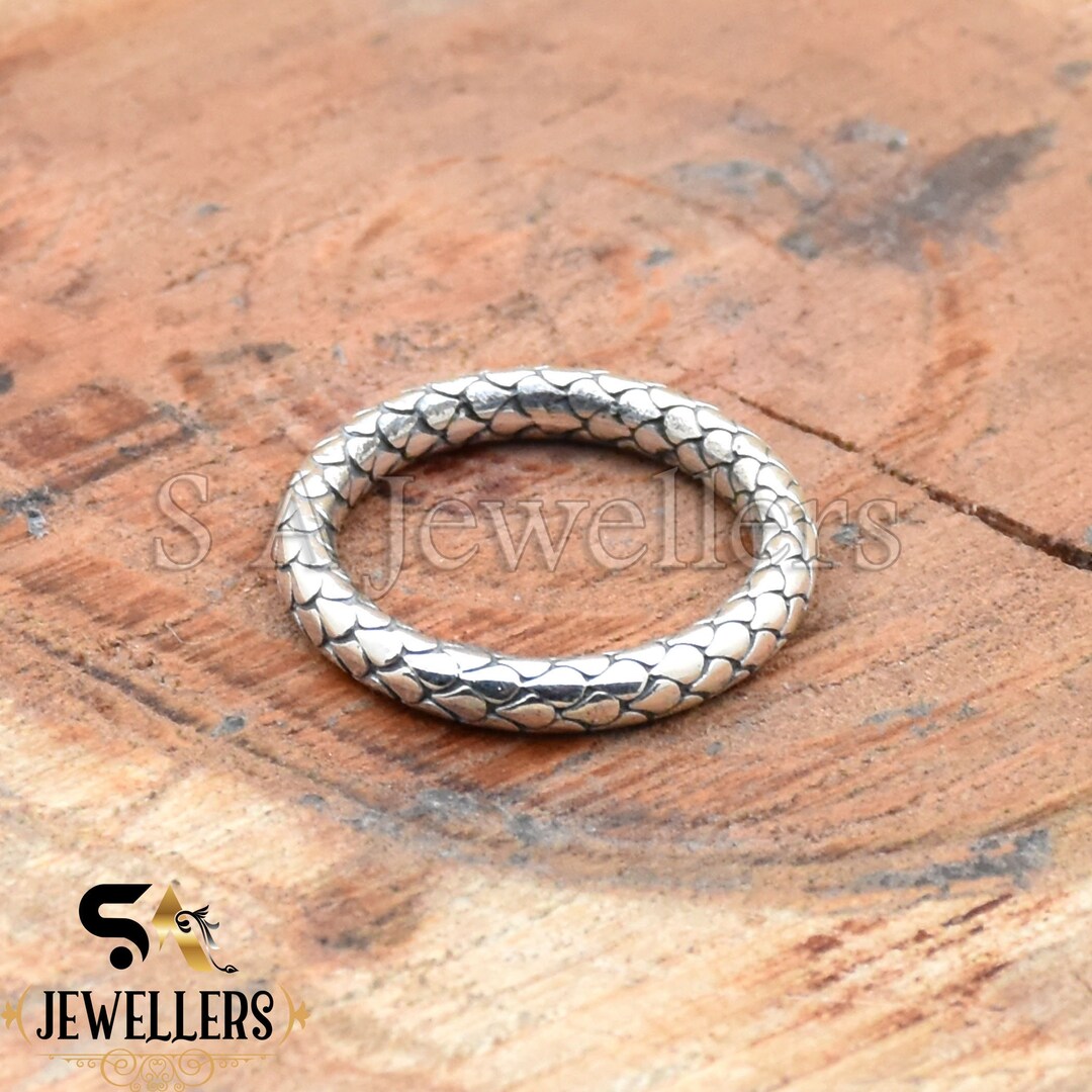 Sterling Silver Snake Skin Band Ring: Handmade Animal Jewelry - Etsy