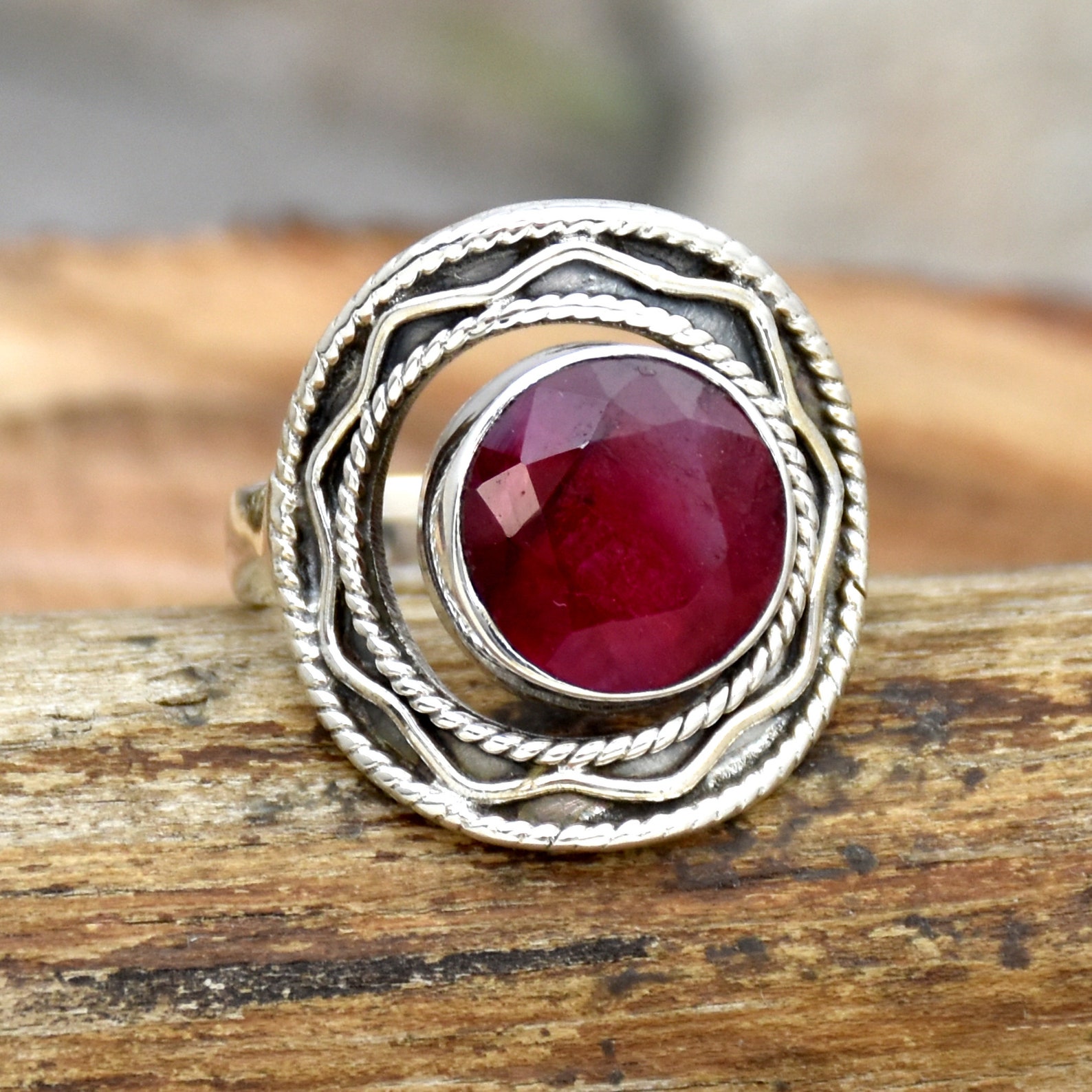 Indian Ruby Ring 925 Sterling Silver Ring Handmade Ring - Etsy
