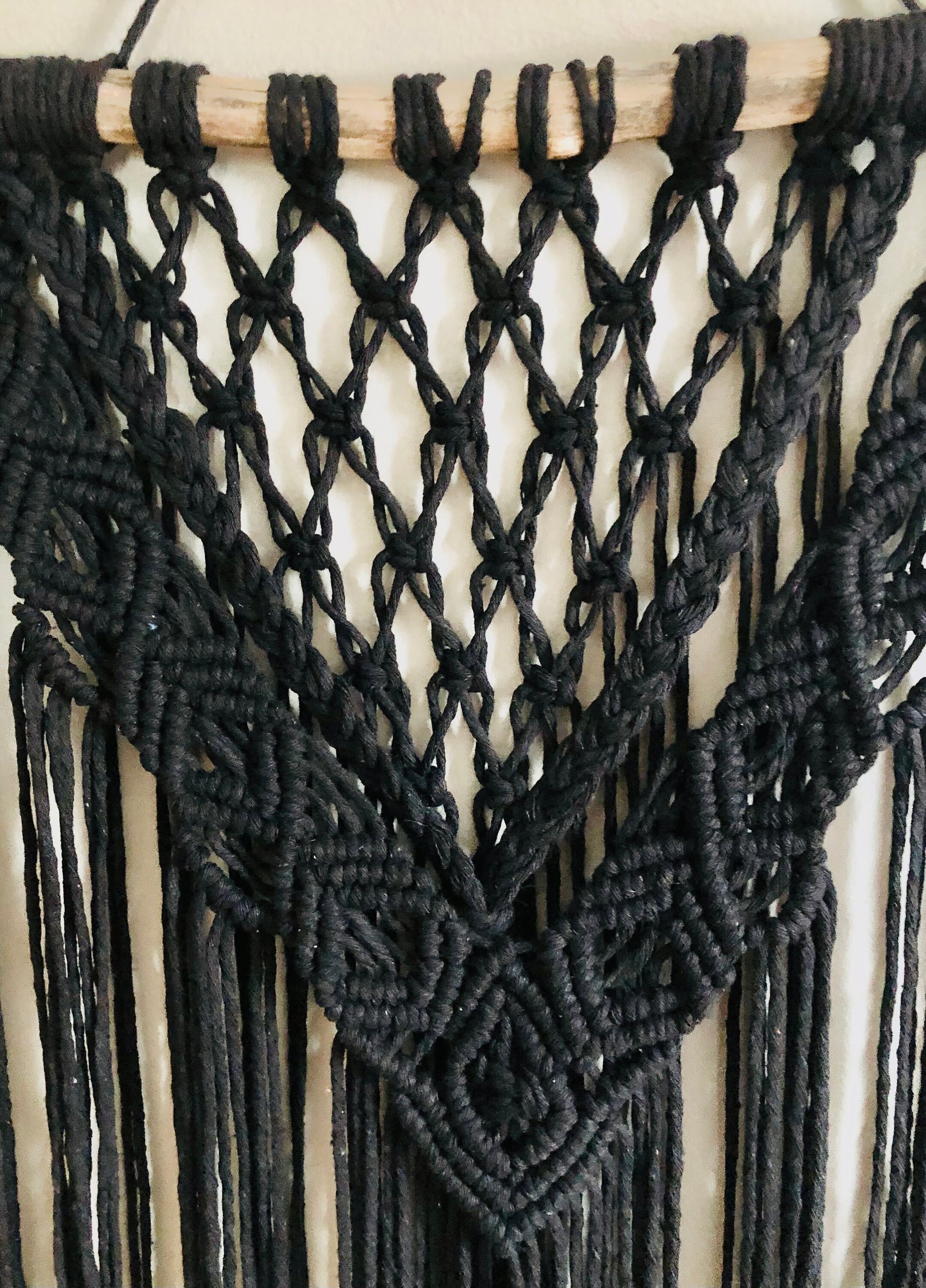 Handmade Black Macrame Wall Hanging // Boho Decor // Goth | Etsy